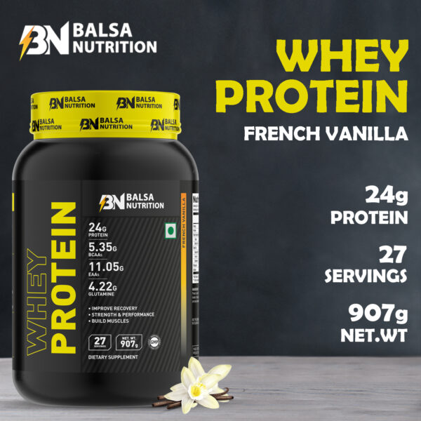 Whey Protein Powder 907g , French Vanilla Flavour - BalsaNutrition